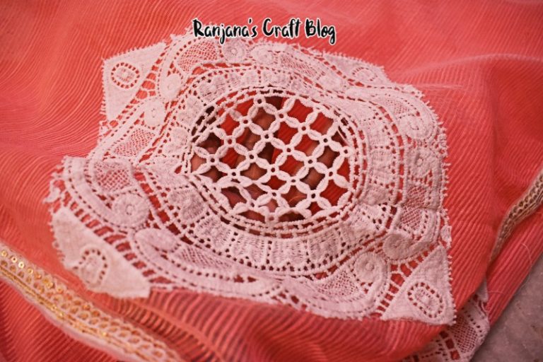 Designing a saree with lace motifs - Ranjana's Craft Blog