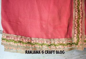 Saree design with embroidered border - Ranjana's Craft Blog