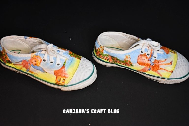 Decoupage on shoe - Ranjana's Craft Blog