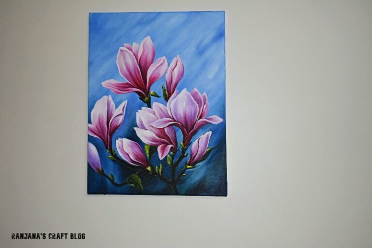 Floral Acrylic Painting On Canvas - Learning - Ranjana's Craft Blog