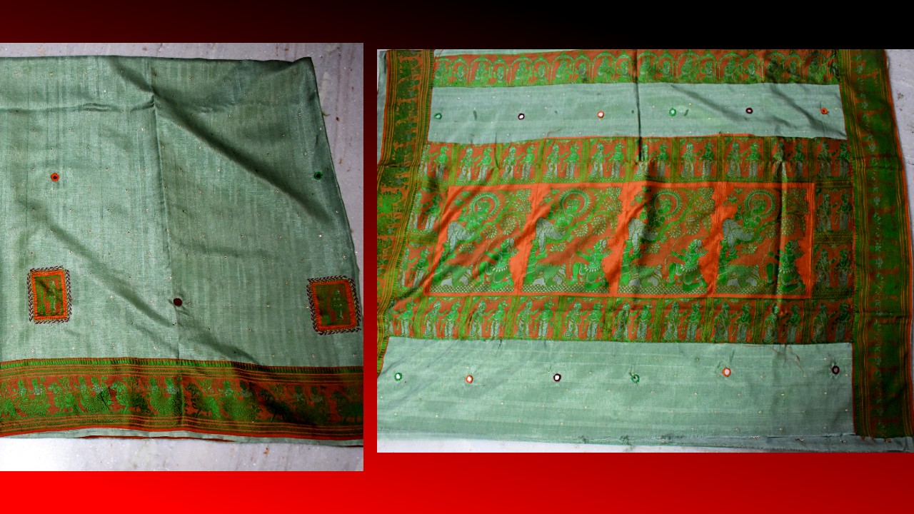 Designing a saree with old baluchari saree border - Ranjana's Craft Blog