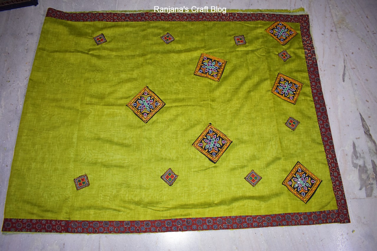 Saree designed with patchwork - Ranjana's Craft Blog